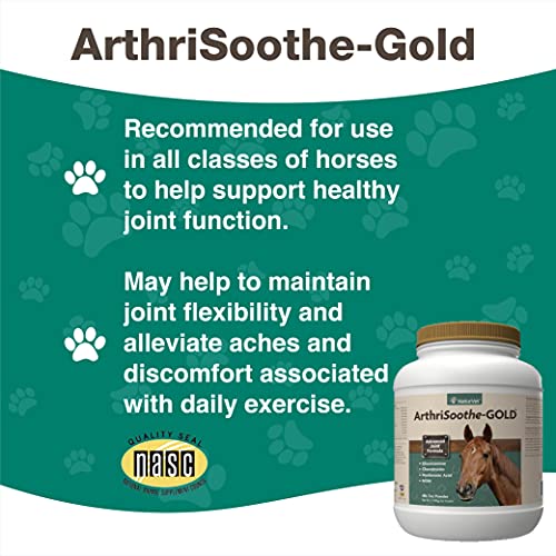 NaturVet ArthriSoothe Gold Advanced Joint Horse Supplement Powder – For Healthy Joint Function in Horses – Includes Glucosamine, MSM, Chondroitin, Hyaluronic Acid – 120 Day Supply