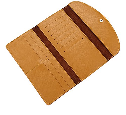 Leather Wallets for Women RFID Blocking Ultra Slim Credit Card Holder Long Ladies Billfold Clutch(B,Black)