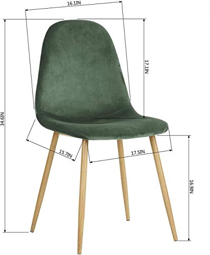 GreenForest Dining Table White Modern Round Table with Wood Legs, Velvet Dining Chairs Set of 4,Dining Kitchen Room Chairs with Metal Legs
