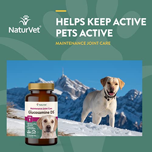 NaturVet Glucosamine DS Level 1 Maintenance Care Hip & Joint Support Pet Supplement for Dogs & Cats –Glucosamine, Chondroitin, Antioxidants –Supports Cartilage, Joint Function – 150 Ct.