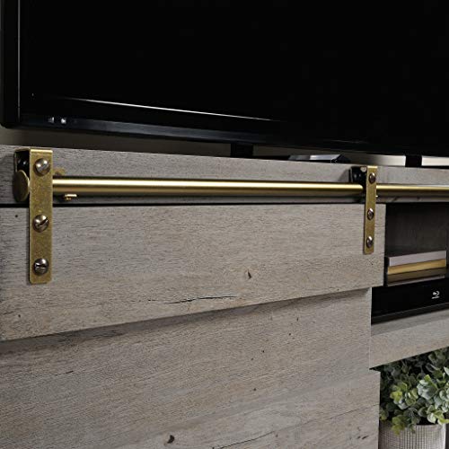 Sauder Cannery Bridge Credenza, L: 17.638" x W: 59.370" x H: 33.425", Mystic Oak finish