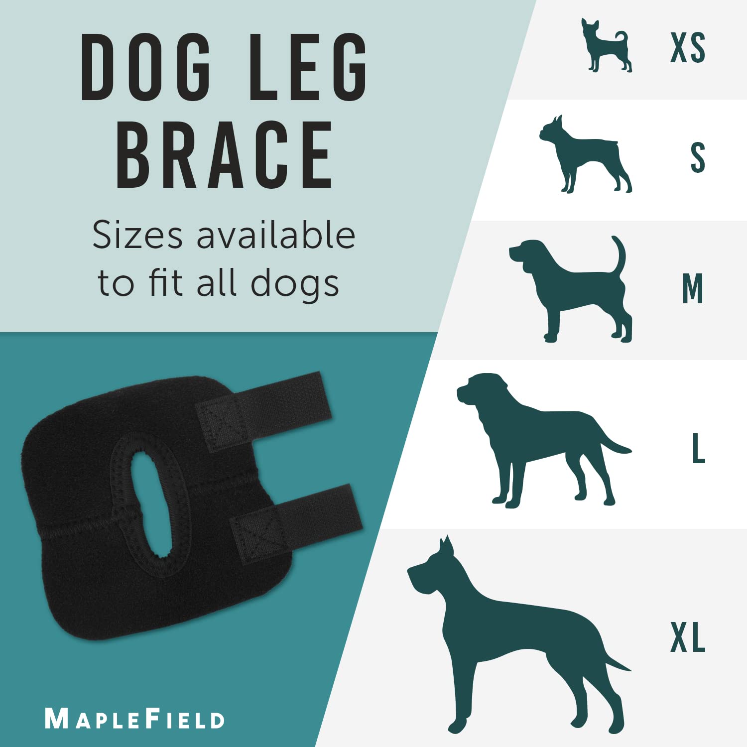 Maplefield - Dog Leg Brace - Rear Hock Hind Leg Support for Canines - Helps Promote Healing and Rehabilitation, Prevents Injuries, and Helps with Arthritis (XS)