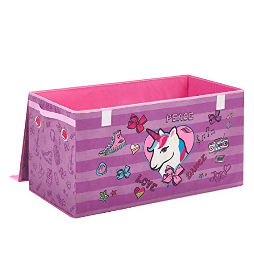Idea Nuova JoJo Nickelodeon Siwa 3Piece Table & Chair Set with 2 Folding Chairs & 1 Table, Ages 3+ & JoJo Siwa Collapsible Children’s Toy Storage Trunk, Durable with Lid, Pink