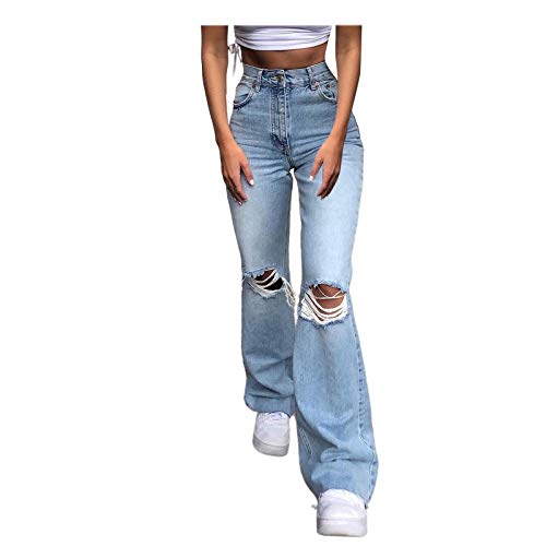 High Waisted Jeans for Women Baggy Fashion Casual Denim Jeans Stretch Distressed Trousers Daily Y2K Jeans for Teen Girls
