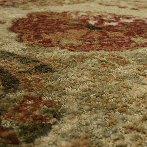 Mohawk Home Caravan Ornamental Floral Medallion 2' x 8' Area Rug - Orange - Perfect for Living Room, Dining Room, Office