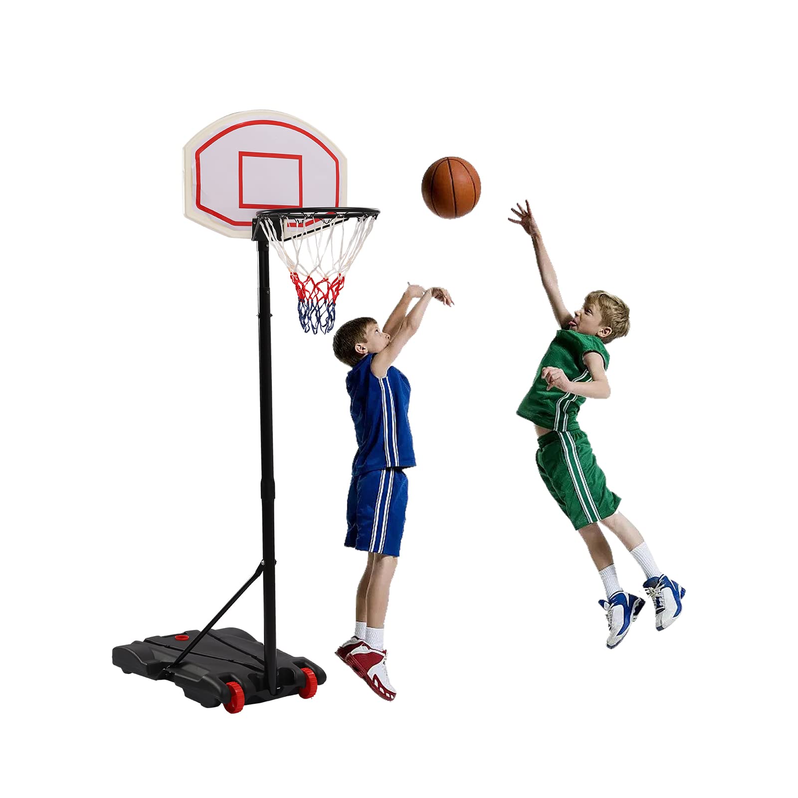 Basketball Hoop 5.8ft-7ft Height Adjustbale Basketball Stand with 2 Wheels Portable Basketball System Basketball Equipment for Indoor Outdoor