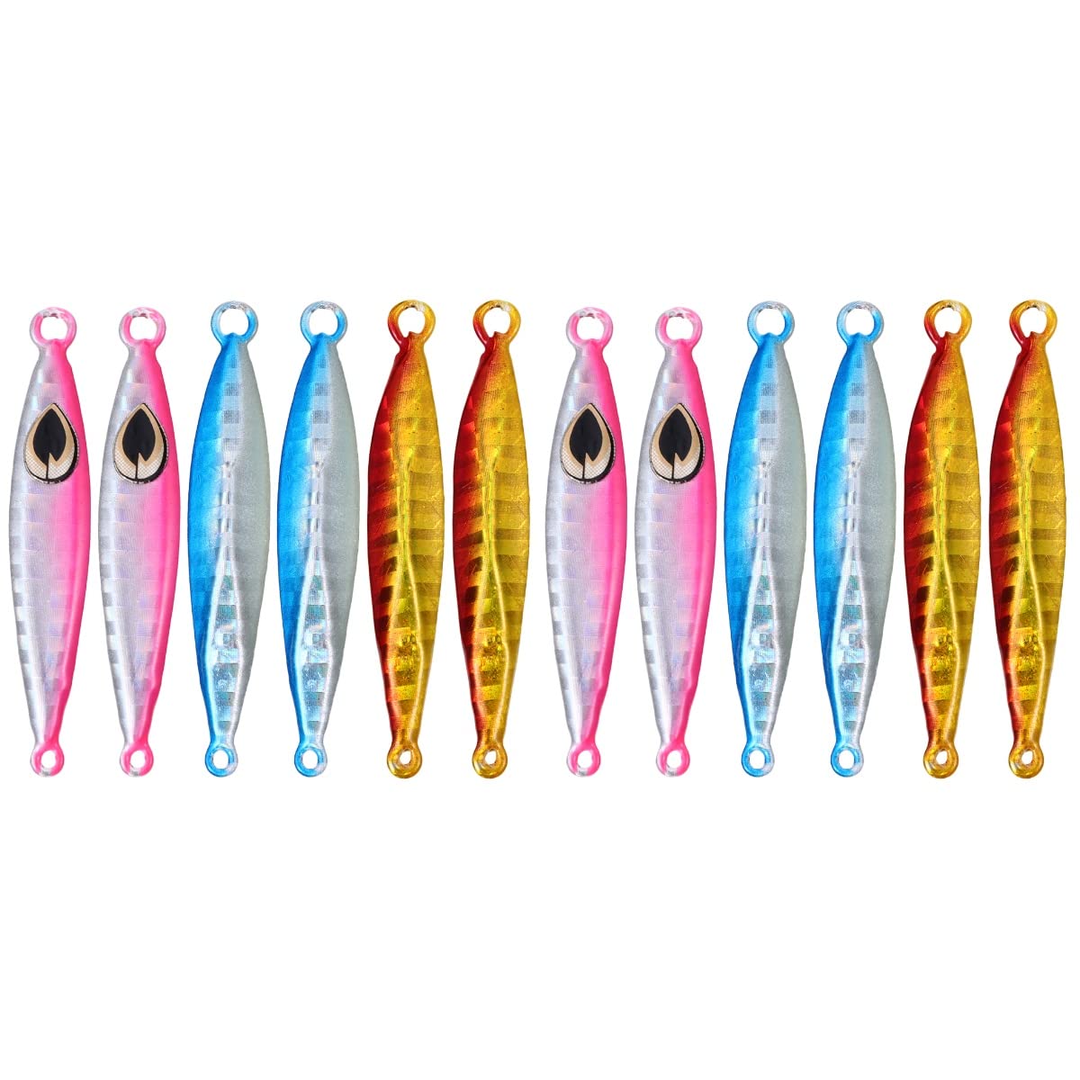 BESPORTBLE 12 pcs Metal Bait Hard Fish baits Hard Lures kit Hard Fishing Lures Fishing Kits Swim Fishing Fish Hook Bait Iron Lures swimbait Saltwater Lures Fishing Tools Iron Plate Fake Bait