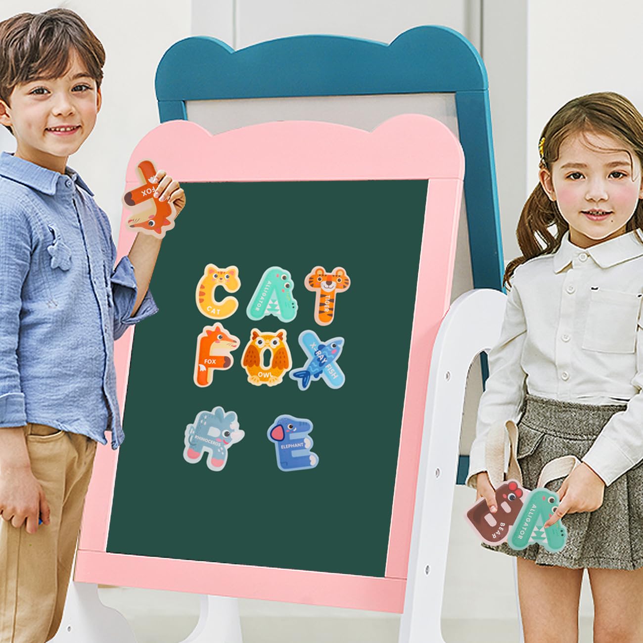 HOONEW Jumbo Magnetic Letters Magnets for Kids Large Magnetic Letters Alphabet ABC Uppercase Fridge Refrigerator Magnets Learning Educational Spelling Toy for Kids Toddlers 3+ Years Old