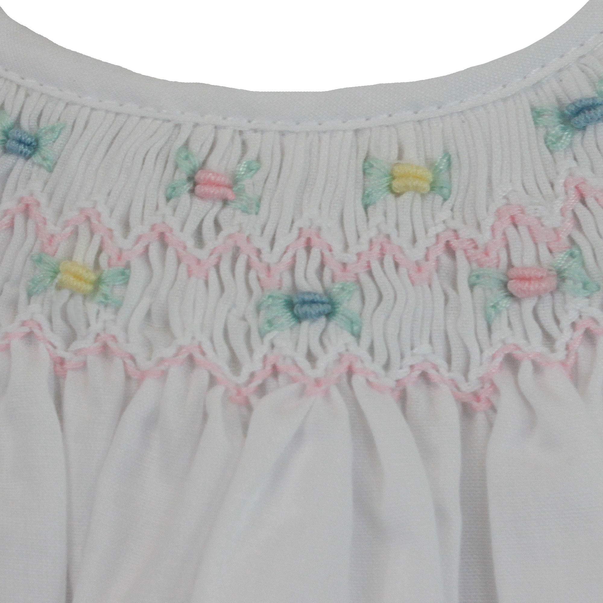 Petit Ami Baby Girls' Daydress with Embroidered Hem, 9 Months, White