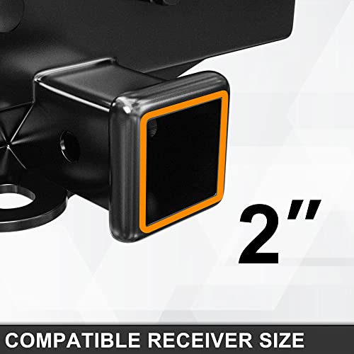 GWTAUTO Adjustable Trailer Hitch, Tri-Ball (1-7/8" x 2" x 2-5/16") Drop Hitch, Fits 2-Inch Receiver, 7 Inch Drop Cushioned Hitch,17000 LBS GTW-Class 3 Tow Hitch for Heavy Duty Truck, Solid Ball Mount