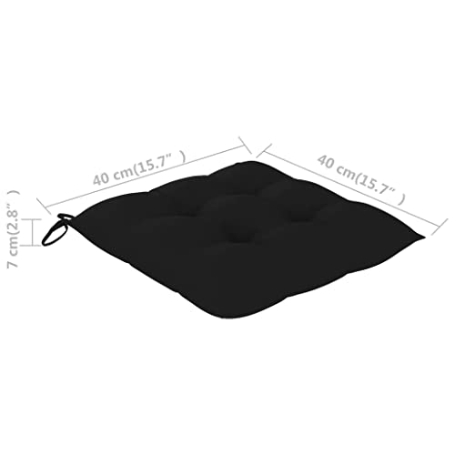 imasay Chair Cushions 2 pcs Black 15.7x15.7 x2.8 Fabric