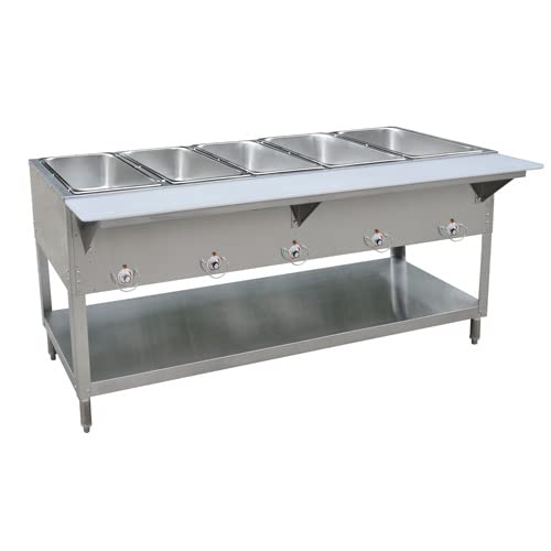 Kratos 28W-113 NSF Commercial Electric Steam Table/Hot Food Table, Five Wells, Stationary, 71" Wx30 Dx34 H