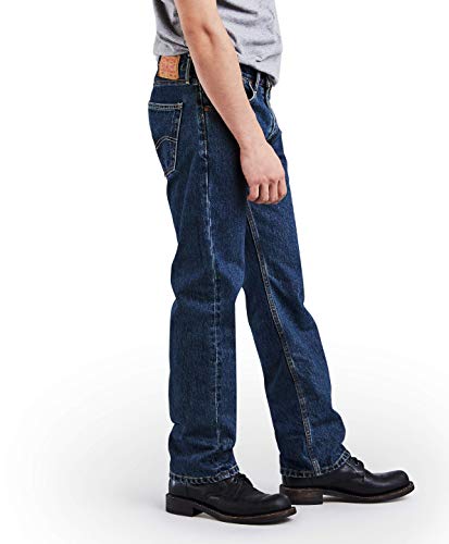 Levi's Men's 505 Regular Fit Jeans (Also Available in Big & Tall), Dark Stonewash, 36W x 32L