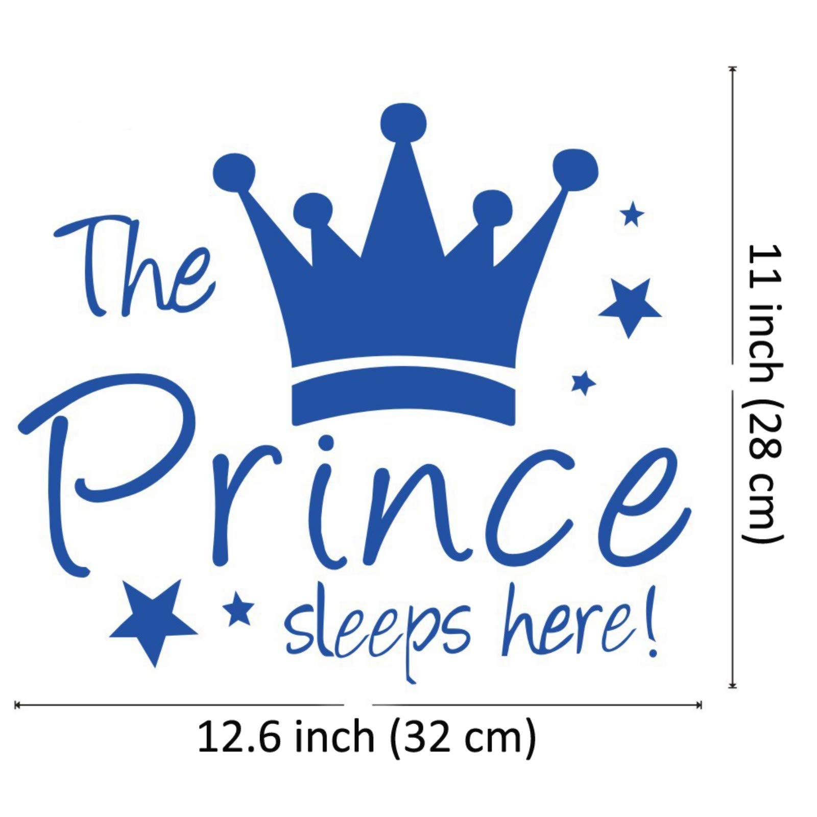 Maydahui 2PCS Wall Sticker The Prince/Princess Sleep Here 12.6 Inch Little Crown Star Art Quotes Wall Decal Decor for Living Room Bedroom