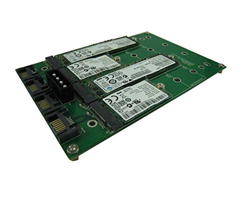 M.2 SATA SSD x 4 to SATA III x 4 Port Adapter with 3.5 Inch Metal Frame