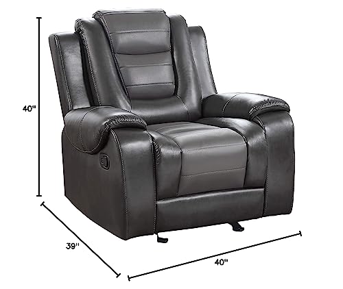 Lexicon Hawthorne Manual Glider Reclining Chair, Two-Tone Gray
