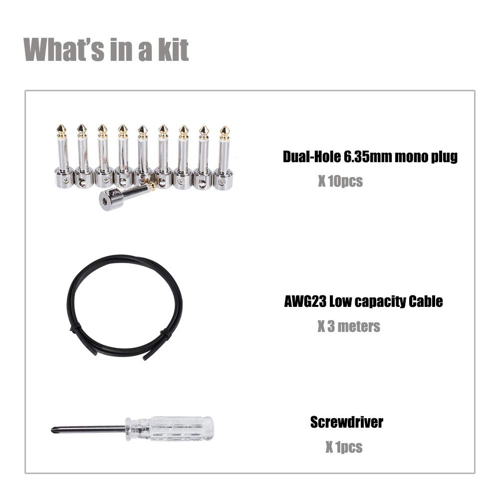 IVU Creator Solderless Patch Cable kit Solder Free Pedalboard Cable kit Guitar Patch Cable Effects Pedal Patch Cable