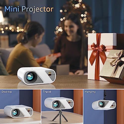 Mini Full HD Projector, Portable Movie Home Outdoor Projector, Compatible with HDMI, USB, Laptop, TV Stick, PS5, iOS & Android, U Disk, Game Console