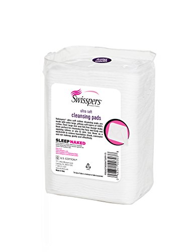 Swisspers Premium Facial Cleansing Pad, 100% Cotton, Ultra Soft, Extra Large, 50 Pads per Re-closable Bag