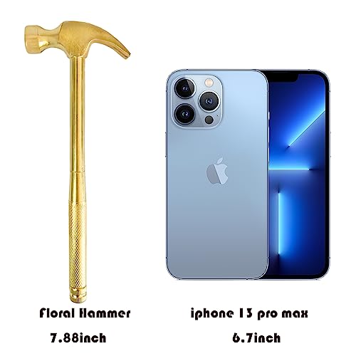 Metal Hammer & Screwdriver 6 in 1 Small Hammer, Multitool Camping Hammer Set with Slotted/Flat Head Phillips Screwdriver Hammers Hand Tools Multitool Hammer Best Gift for Sweetheart(Gold)