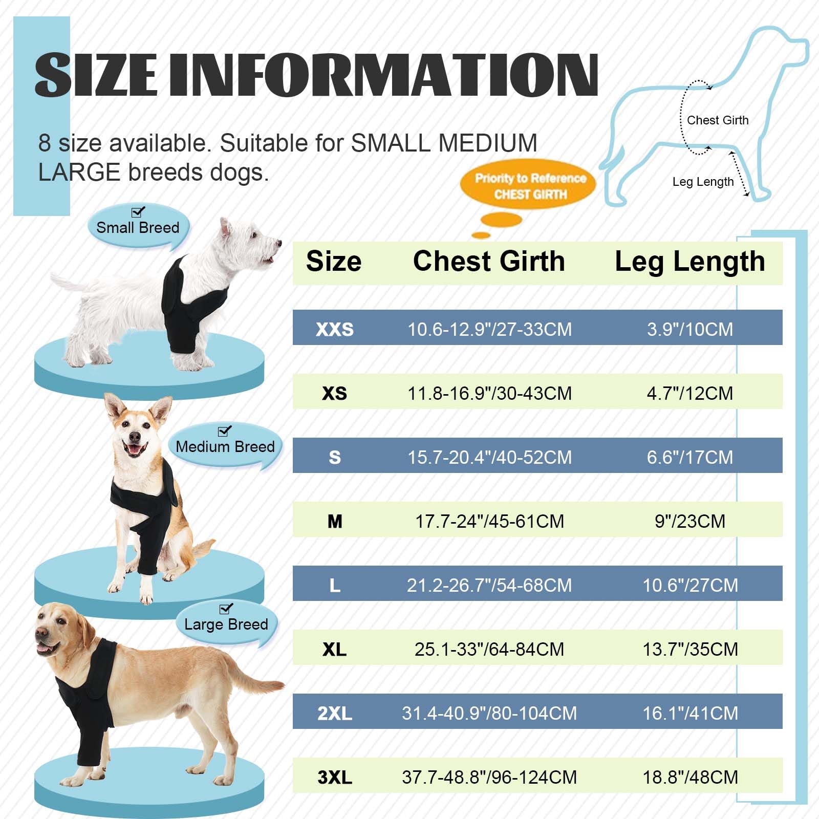 ROZKITCH Dog Surgery Recovery Sleeve Front Right Left Leg, Pet Prevent Licking Wound Elbow Brace Protector, Dog Recovery Suit Cone Collar Alternative for Sprain ACL CCL Arthritis Joint Care Black 2XL