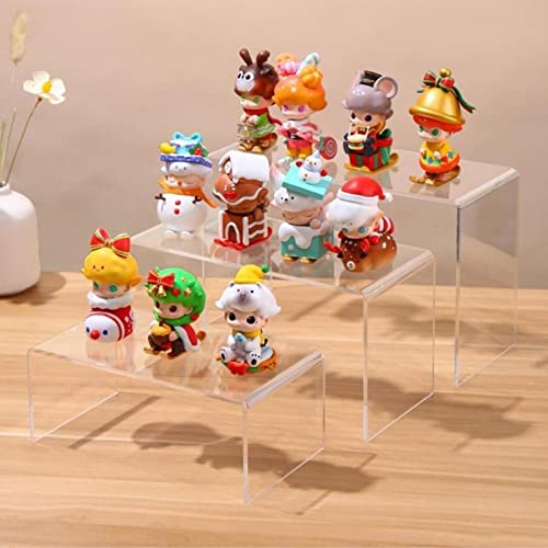 HLYU 10 Pcs Acrylic Display Risers(3",4",5",6",7"),Perfume Stand,Cup Stand,Dessert Stand,Figure Display Stand,Cake Stand (Clear)