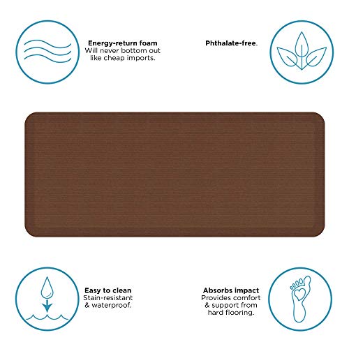 NewLife by GelPro Anti-Fatigue Designer Comfort Kitchen Floor Mat, 20x48β, Grasscloth Java Stain Resistant Surface with 3/4β Thick Ergo-foam Core for Health and Wellness