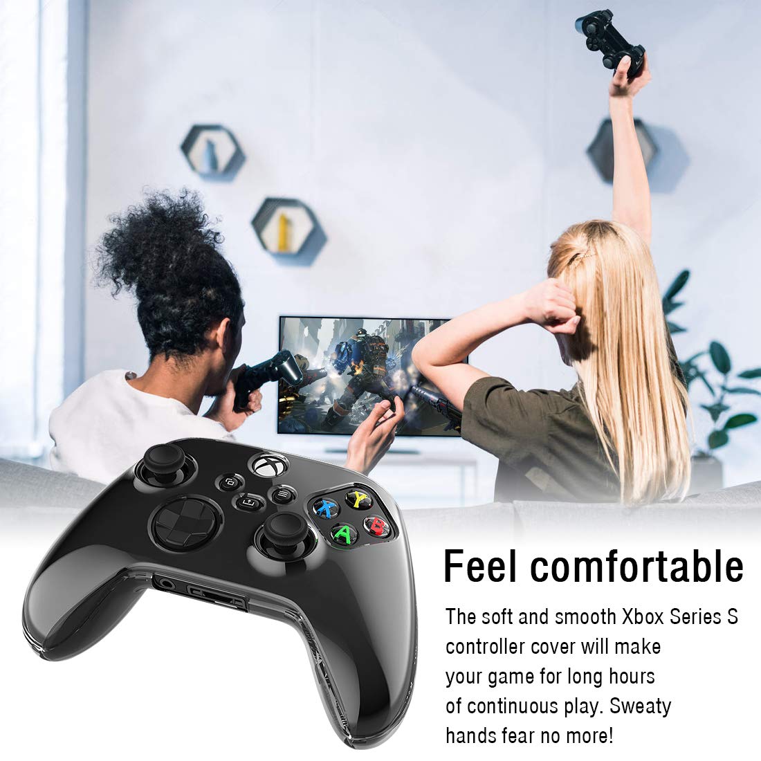Hard Protective Case for Xbox Series S Controller, Xbox Console Transparent Skin Housing Clear Crystal Case, Controller Protective Cover Handle Shell, for Xbox Series X / S Controller