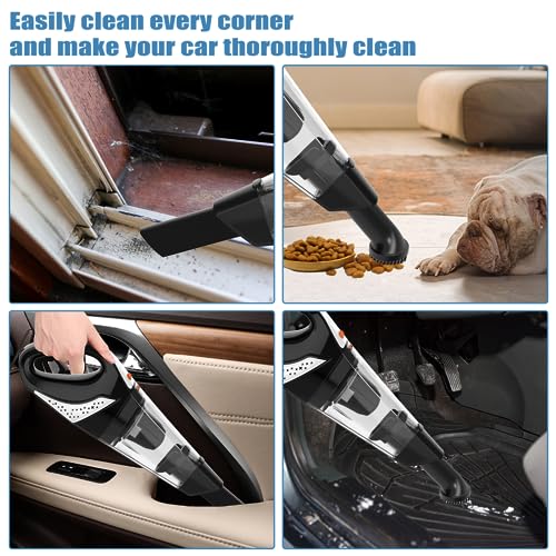 Hihhy Handheld Vacuum Cordless Car Vacuum Cleaner Rechargeable Lightweight Hand Held Small Portable Vac with USB-C Charging