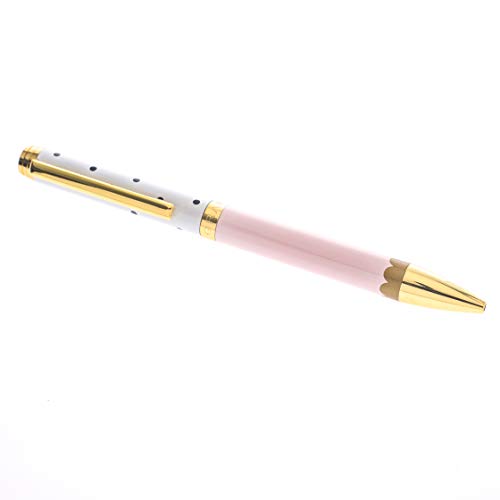 Graphique Pretty Floral Fashion Pen, 5.5" Refillable Black Ink Ballpoint Pink w/"Think Happy" Quote & Matching Gift Box, Makes a Beautiful, Unique Gift