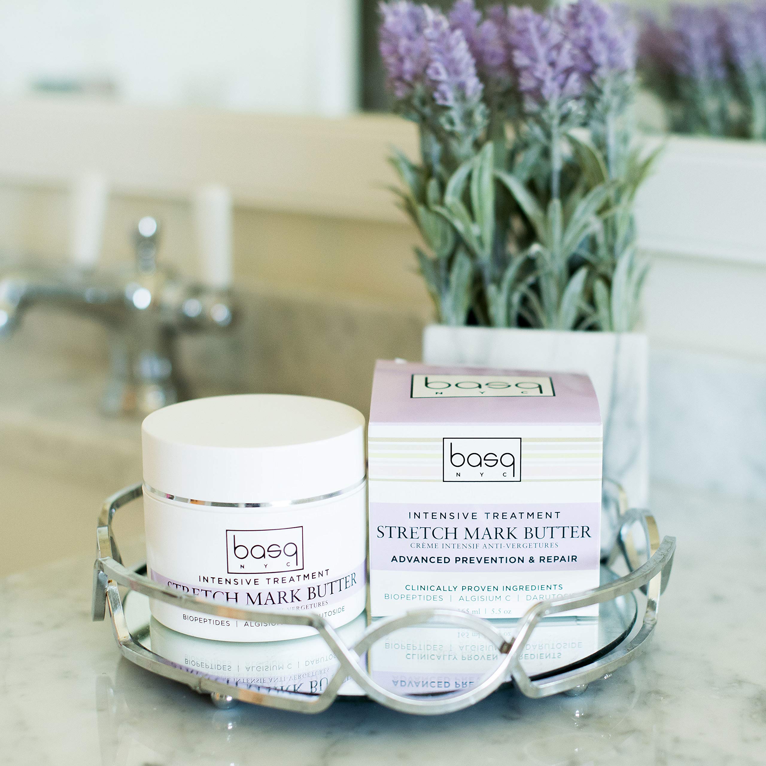 Basq NYC Intensive Treatment Stretch Mark Butter Tube- Treat Stretch Marks & Scars- Pregnancy Safe with Shea Butter