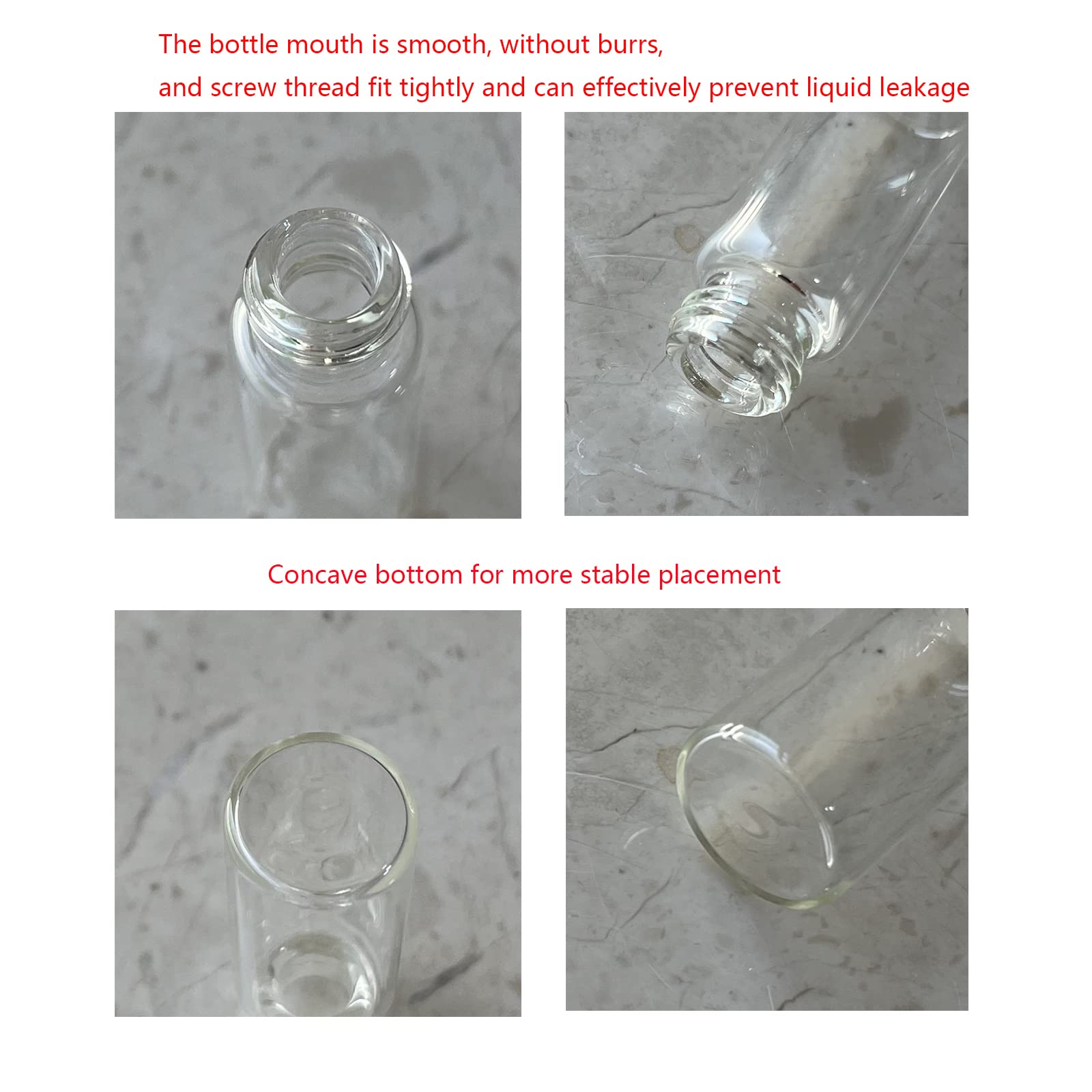 Cadbibe 4ml Clear Glass Vials with Screw Caps and Plastic Stoppers, 1 Dram Small Liquid Sample Vial, Leak-Proof Vial, 12PCS