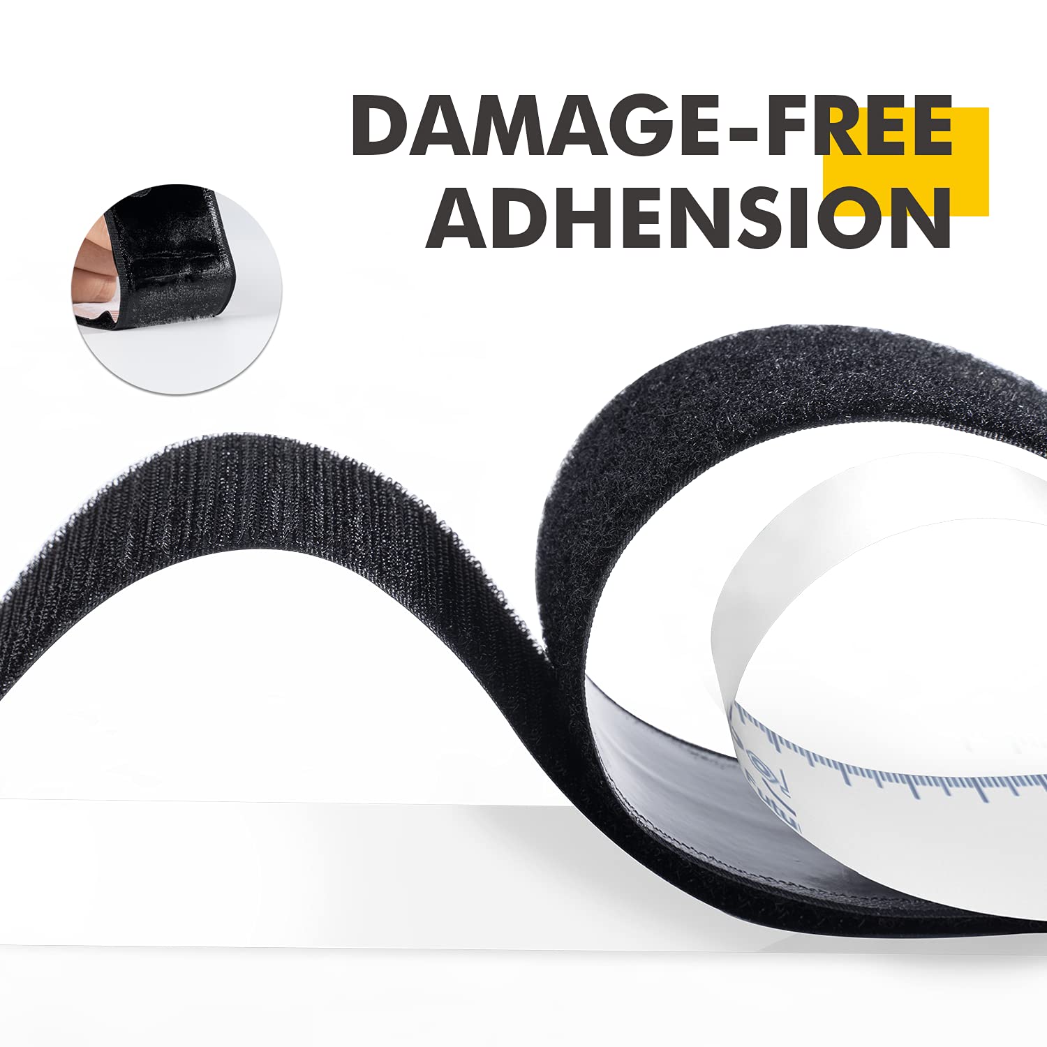 Amoolo Hook and Loop Tape (2 Inch x 15 Feet), Heavy Duty Self-Adhesive Sticky Back for Home, Office, Classroom and Outdoor Organization