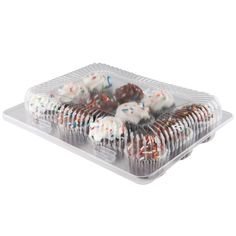pack of 24 mini 12 Compartment Cupcake Container mini Cupcake Boxes Hinged Lid- with Superior Strong 12 Compartment Cupcake box plastic disposable mini Cupcake Container s 12 count