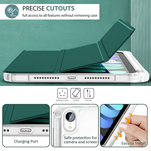 Hoidokly iPad Mini 6 Case 8.3 Inch 2021, iPad Mini 6th Generation Case Clear, Hard Back Cover Cases for 2021 iPad Mini 8.3" 6th Gen A2567 A2568 A2569 -Green