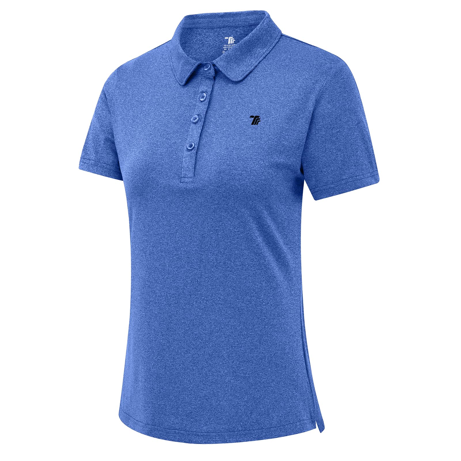 BASUDAM Women's Polo Shirts Short Sleeve Button Down Lightweight Dry Fit Dark Blue 3XL
