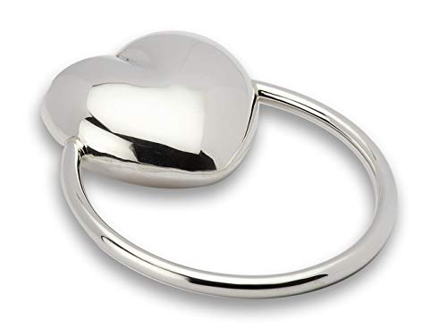 Krysaliis 925 Sterling Silver Heart Teether Rattle - Newborn Baby Boy and Baby Girl Gift - Non-tarnishing and Durable - Packaged in a Beautiful Gift Box