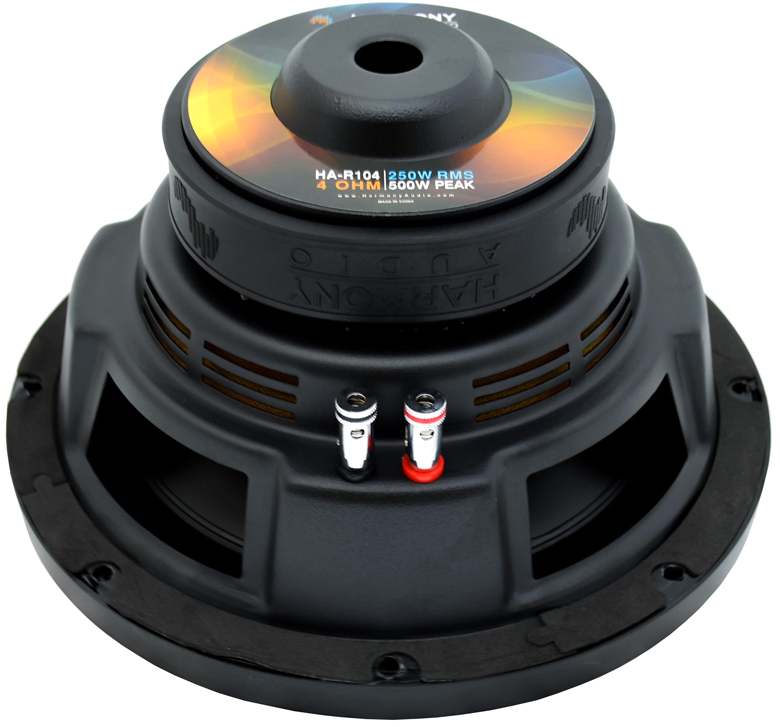 Harmony Audio HA-R104 Car Stereo Rhythm Series 10" Sub 500W Single 4 Ohm Subwoofer