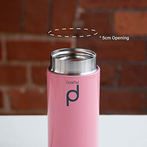 Grunwerg HCF-200P Vacuum Insulated Drinkpod Capsule Flask, Stainless Steel, Pink, 200ml