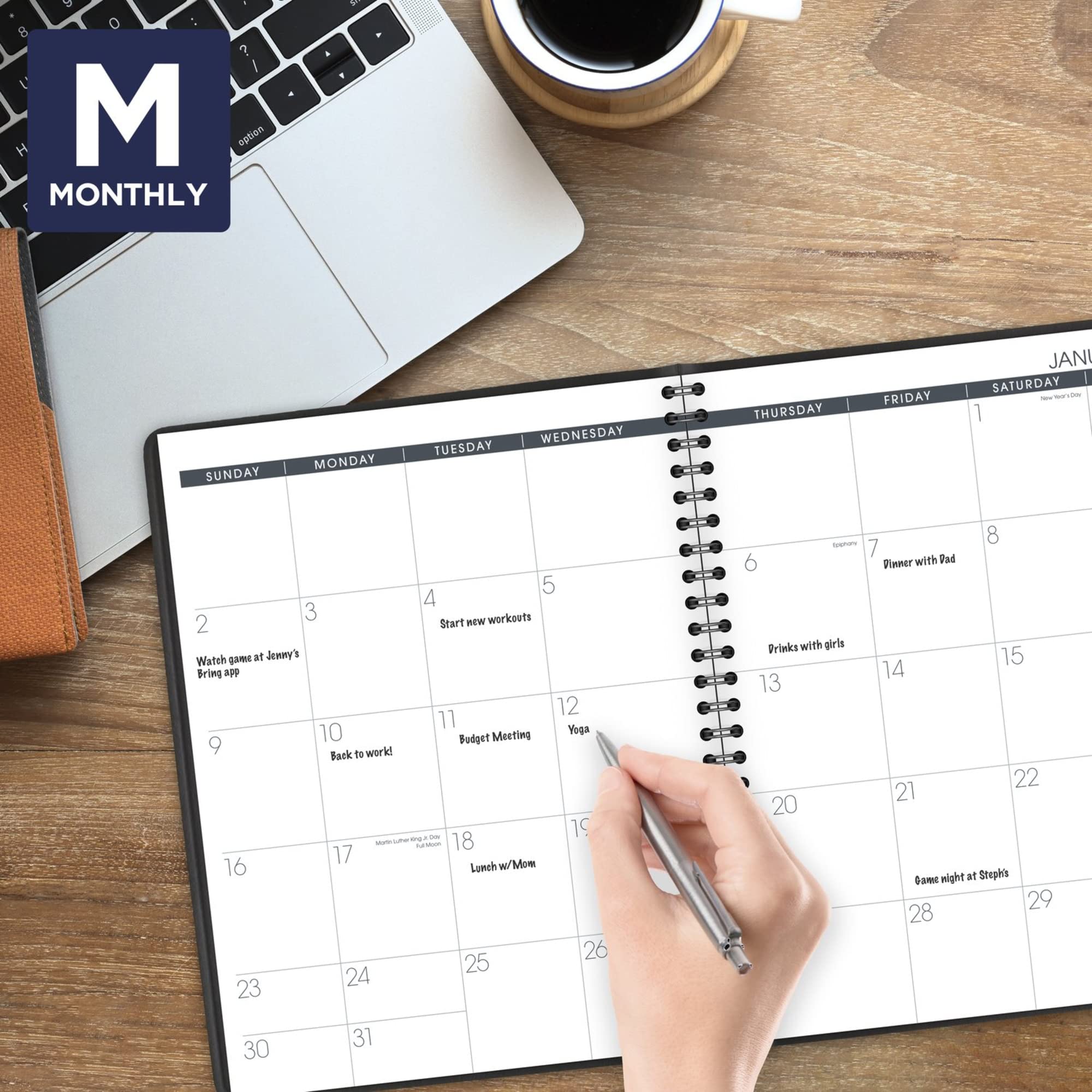 AT-A-GLANCE 2022 Monthly Planner by AT-A-GLANCE, 7" x 10", Medium, Designer Cover, Black (7043205)