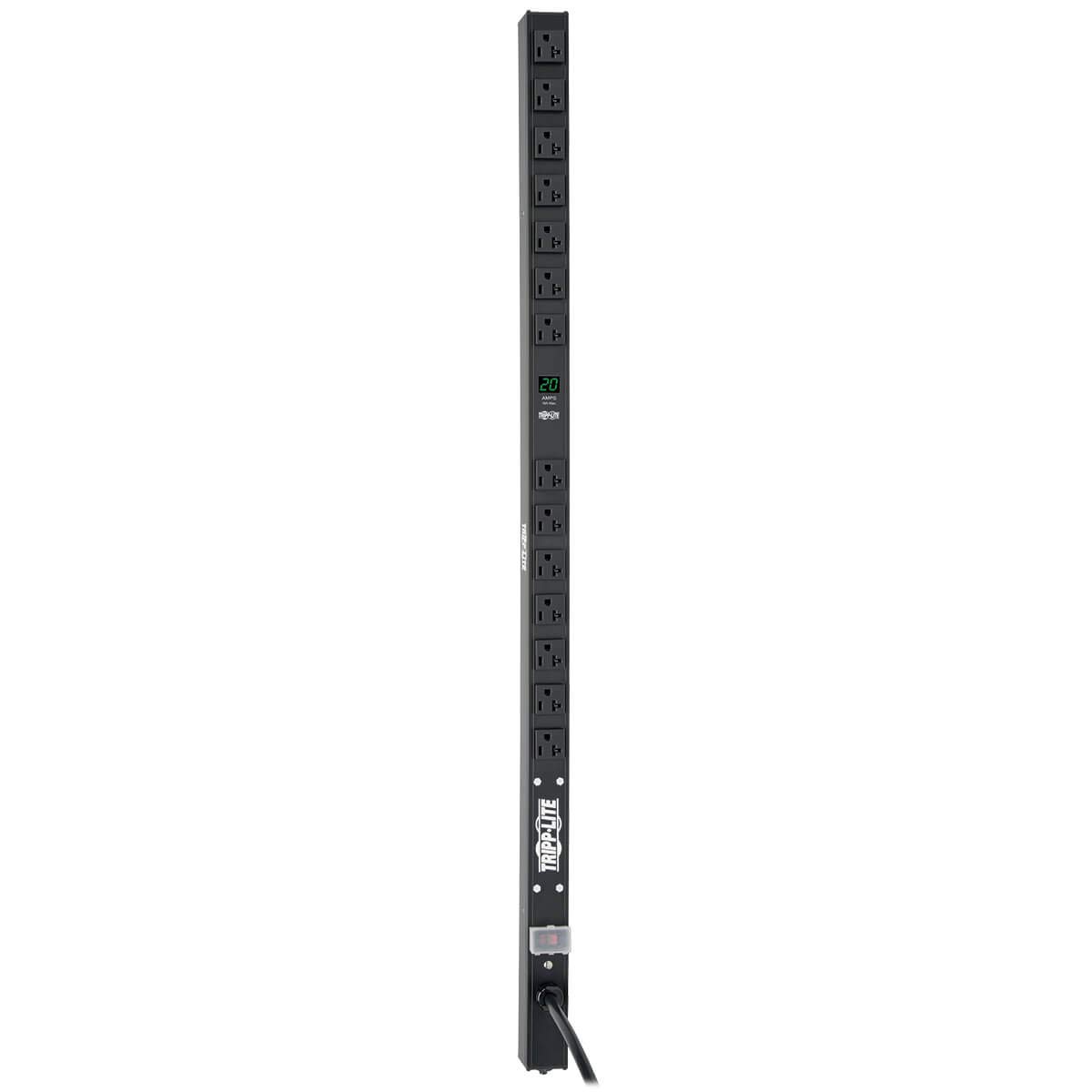 Tripp Lite Metered PDU, 20A, 14 Outlets (5-15/20R), 120V, L5-20P/5-20P Adapter, 0U Vertical Rack-Mount Power, 36 in. (PDUMV20-36),Black