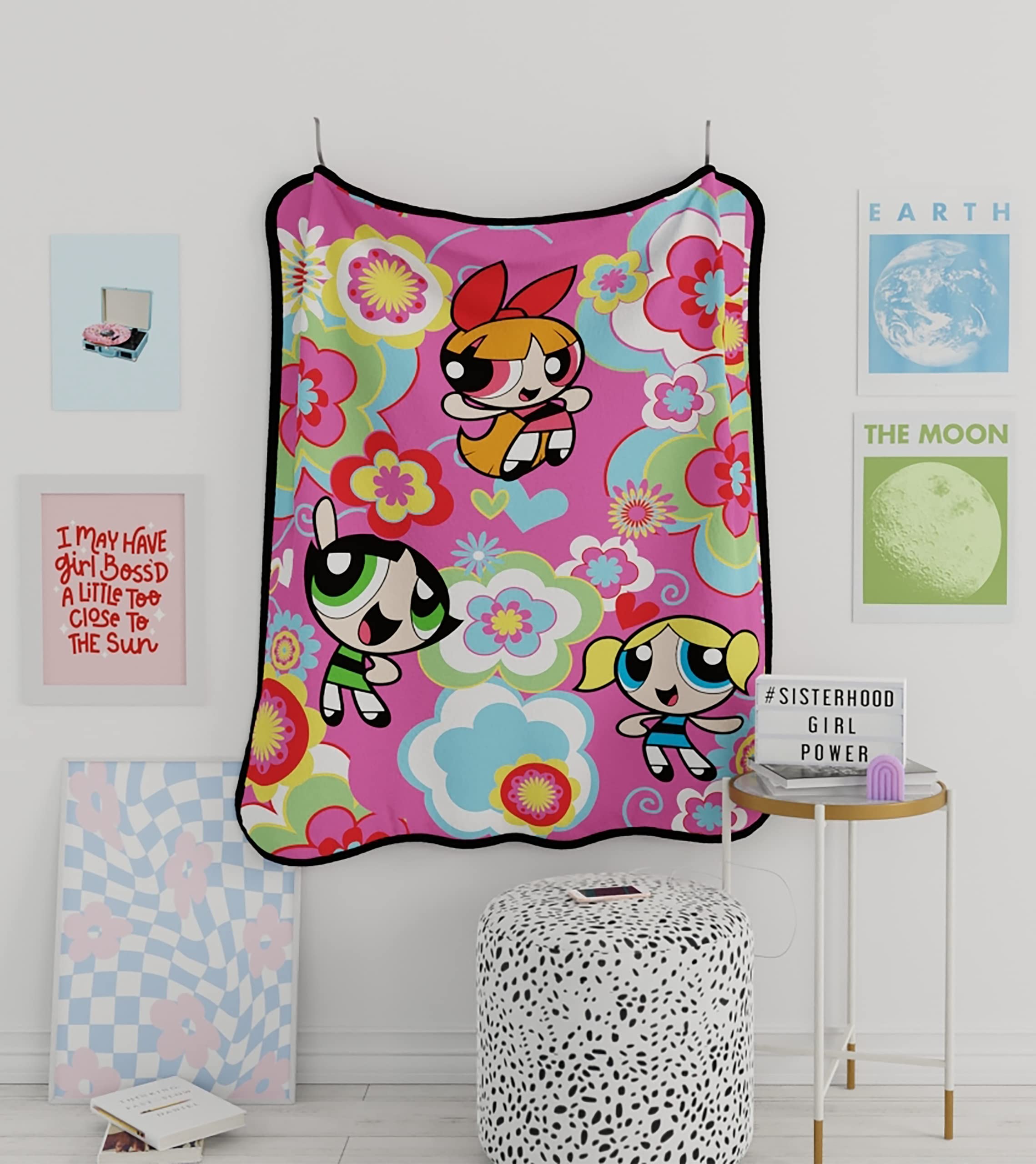 Franco Power Puff Girls Bedding Super Soft Micro Raschel Throw, 46 in x 60 in, (Official Licensed Power Puff Girls Product) Collectibles