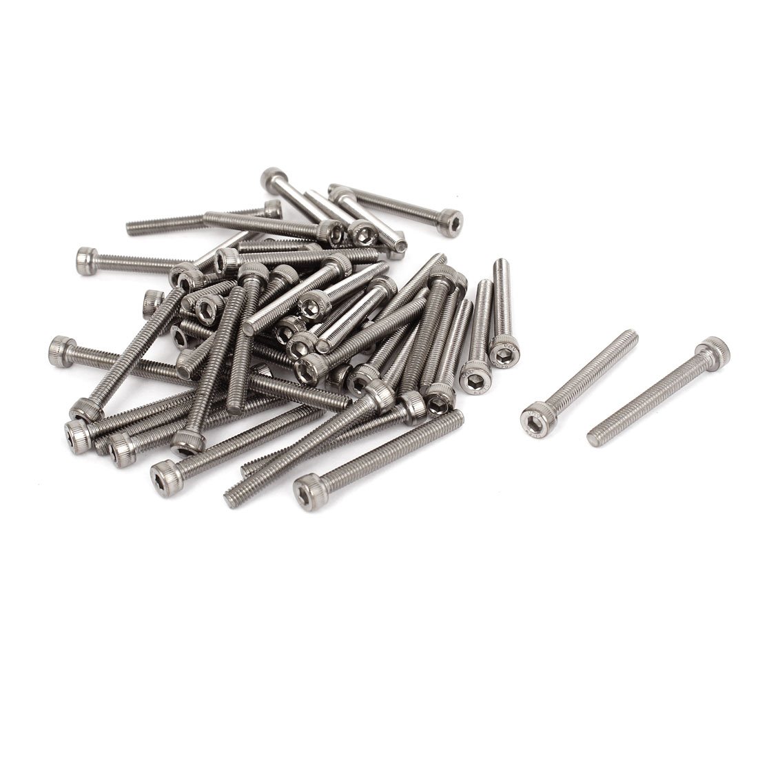 uxcell® M4x35mm Hex Socket Cap Head Key Stainless Steel Screws Bolts 50 Pcs