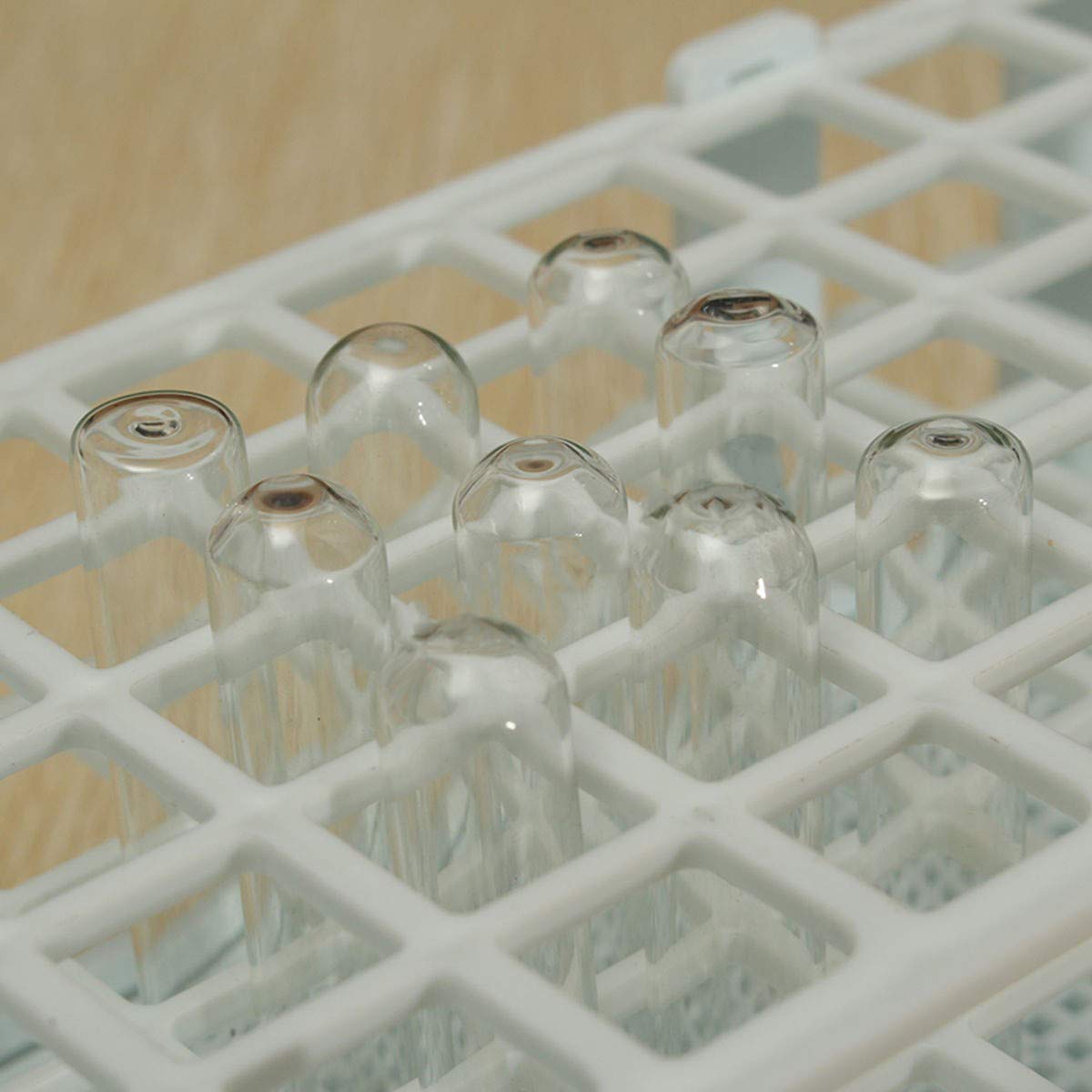 Plastic Test Tube Rack Detachable Holder Storage Stand, Holds 60, for 16mm Dia. Tubes White