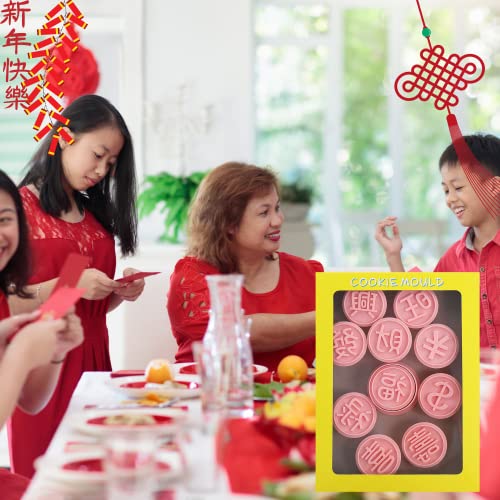Crethinkaty 10Pcs Chinese New Year Cookie Cutters 3D Chinese Style Biscuit Mold Fondant Molds Celebrate Chinese New Year Bakeware Tool