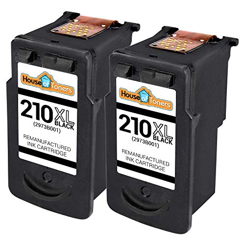 Houseoftoners Remanufactured Ink Cartridge Replacement for Canon PG-210XL (2 Black, 2-Pack)