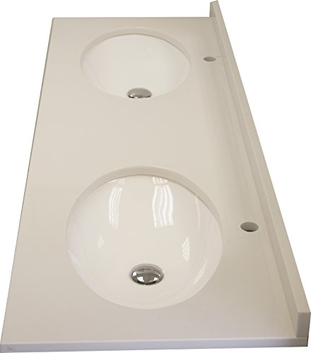 Hispania bath Madrid 60-inches Double Sink Bahtroom Vanity Solid Wood, Espresso, Cabinet, Crema Marfil Quartz Countertop and Double White Ceramic Undermount Sink, Made in Spain (European Brand)
