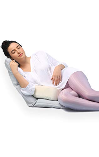 LightEase Memory Foam Pregnancy Side Sleeping Pillow Double Wedge for Body, Belly, Back Support