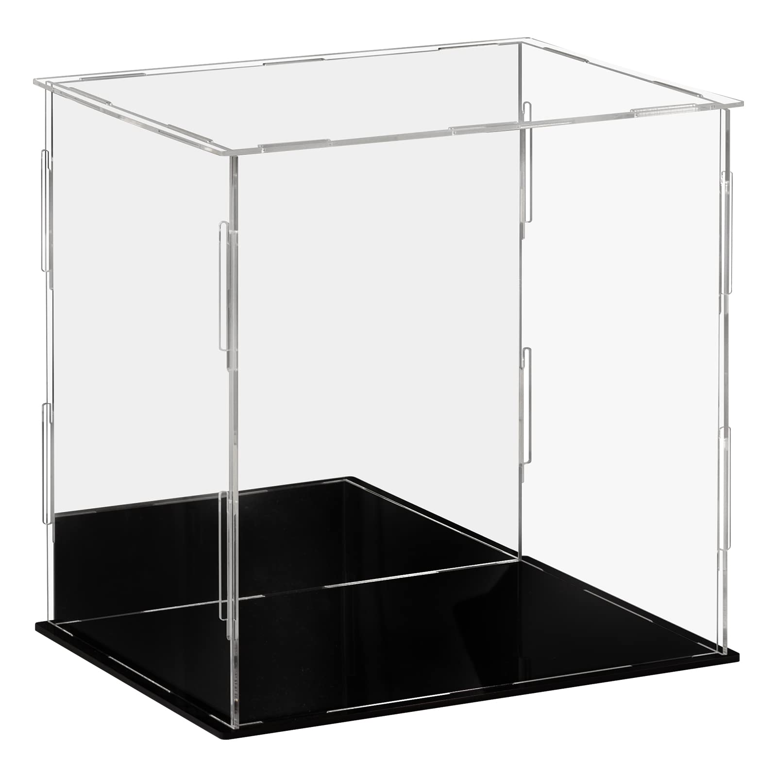 LileZbox Acrylic Display Case,Versatile Collectibles Display Showcase for Action Figures Toys,1 Pack (Black, 13.7x9.8x5.9 Inch)