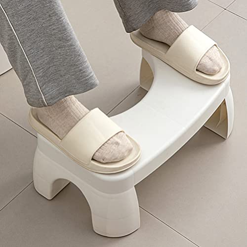 Housoutil Bathroom Step Stool Potty Toilet Stool Squatting Poop Stool Baby Step Stool for Bathroom Non-Slip Potty Stool for Children and Adults in Bathroom Toilet White Toilet Stool